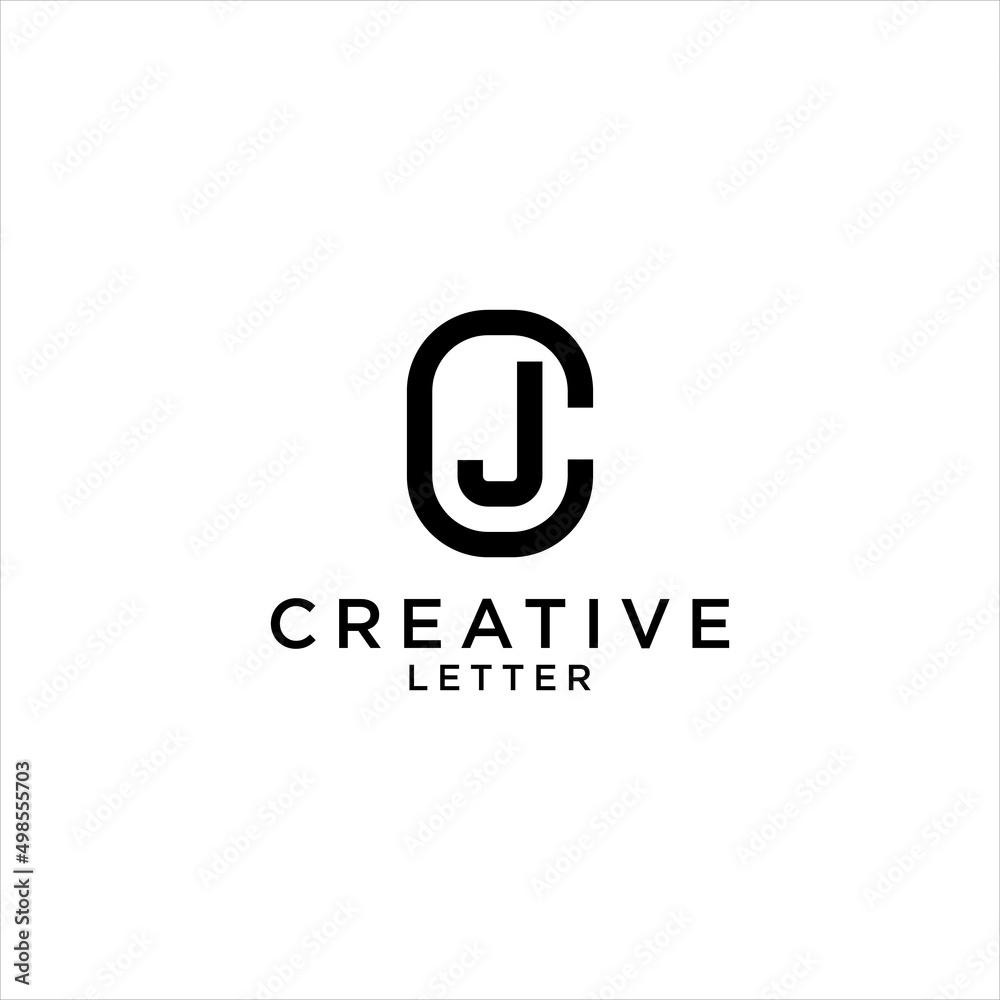 simple CJ logo design. JC letter vector logotype with monogram Stock ...