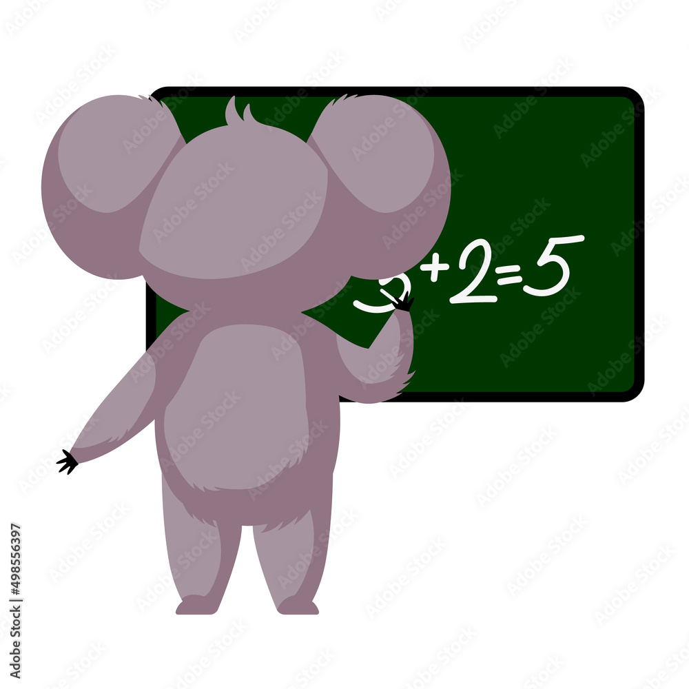 Cute koala teacher isolated on white background. Cartoon character ...
