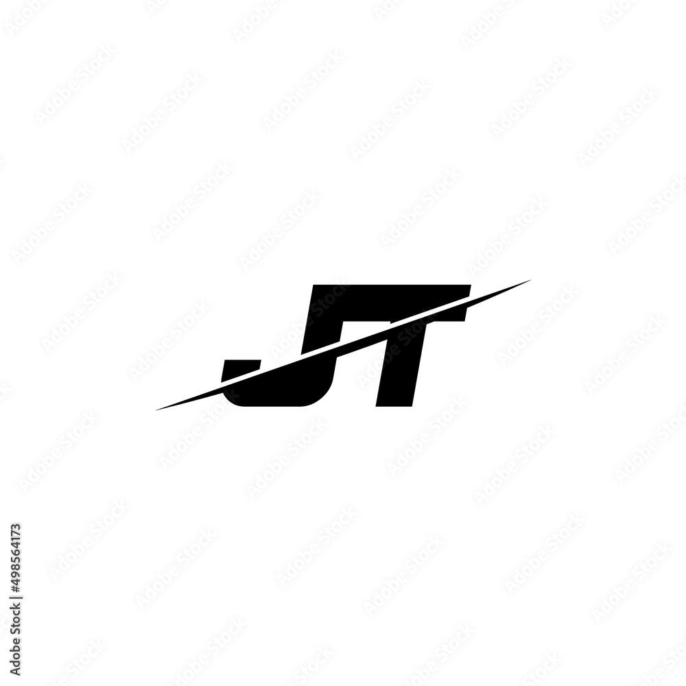 Flat minimal initial JT letter logo with creative cut design inspiration Stock Vector | Adobe Stock