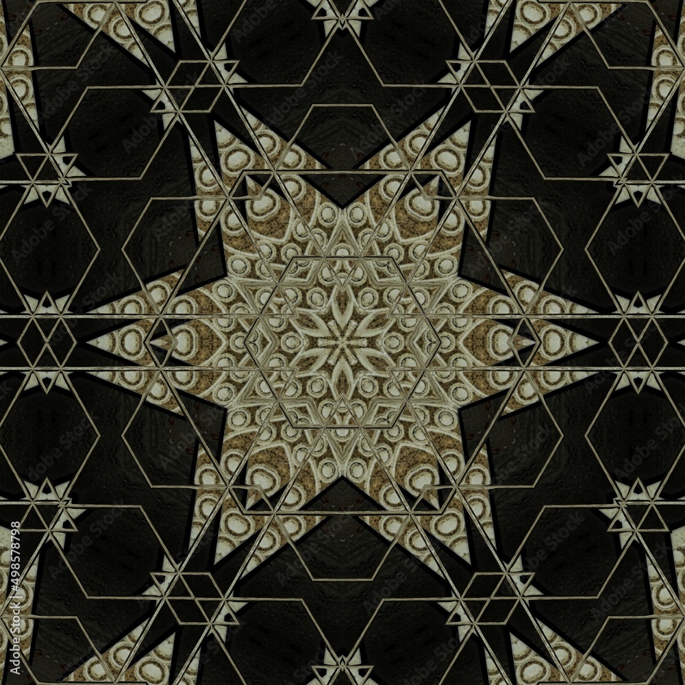 Mystical pattern design for the background. 3d illustration art for ...