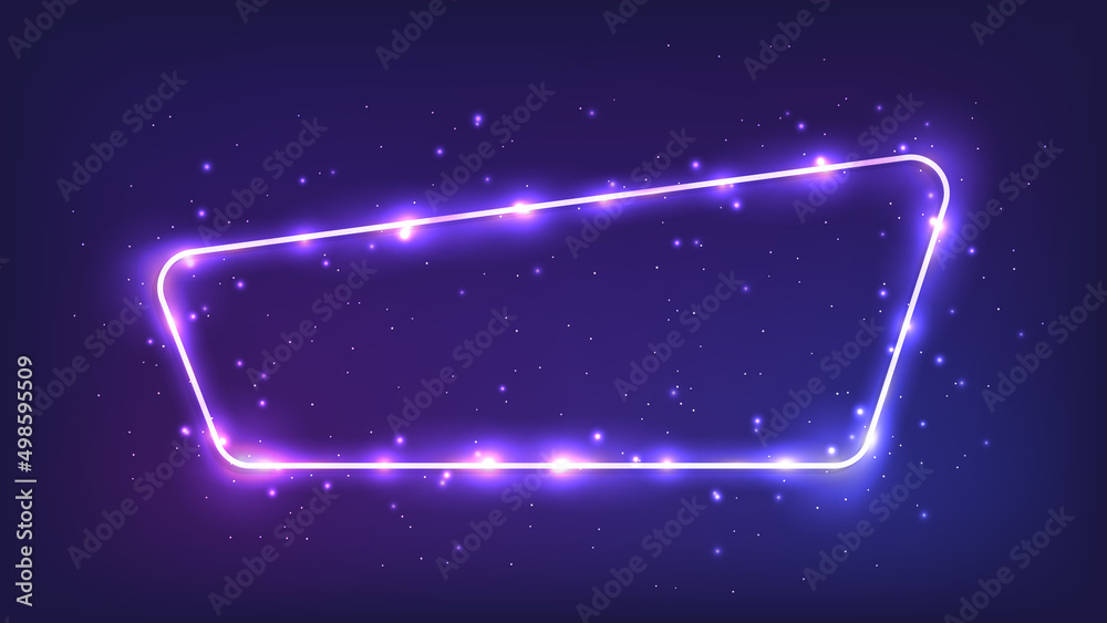 Neon frame with shining effects and sparkles Stock Vector | Adobe Stock