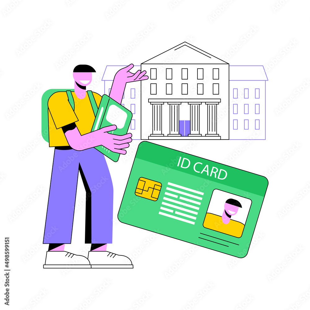 Smartcards for schools abstract concept vector illustration. Student ...