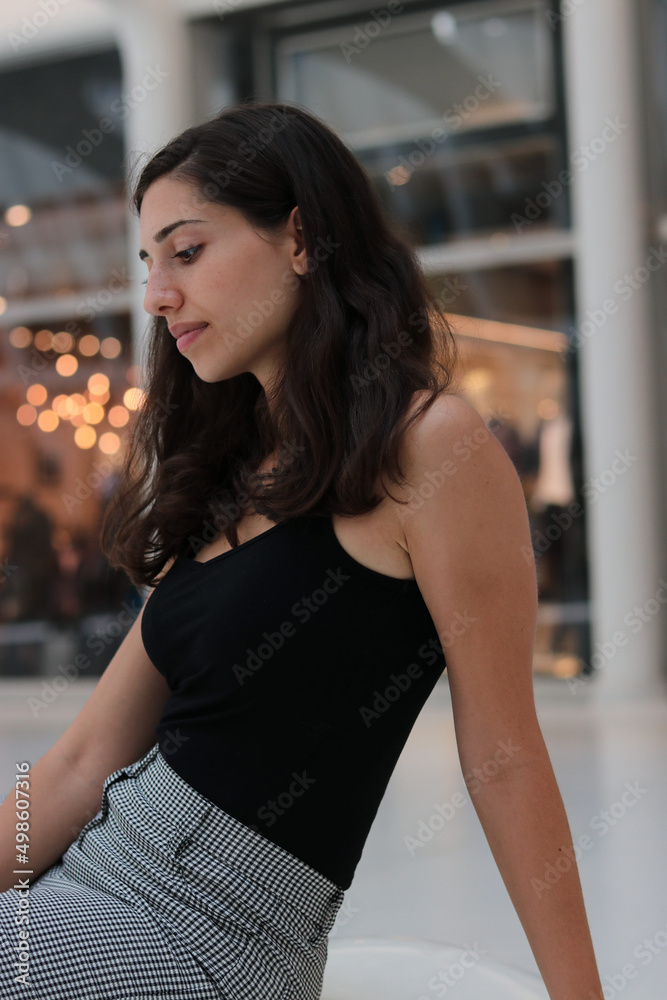 Sexy beautiful Middle Eastern woman posing in Central Park in New York City Stock Photo | Adobe ...