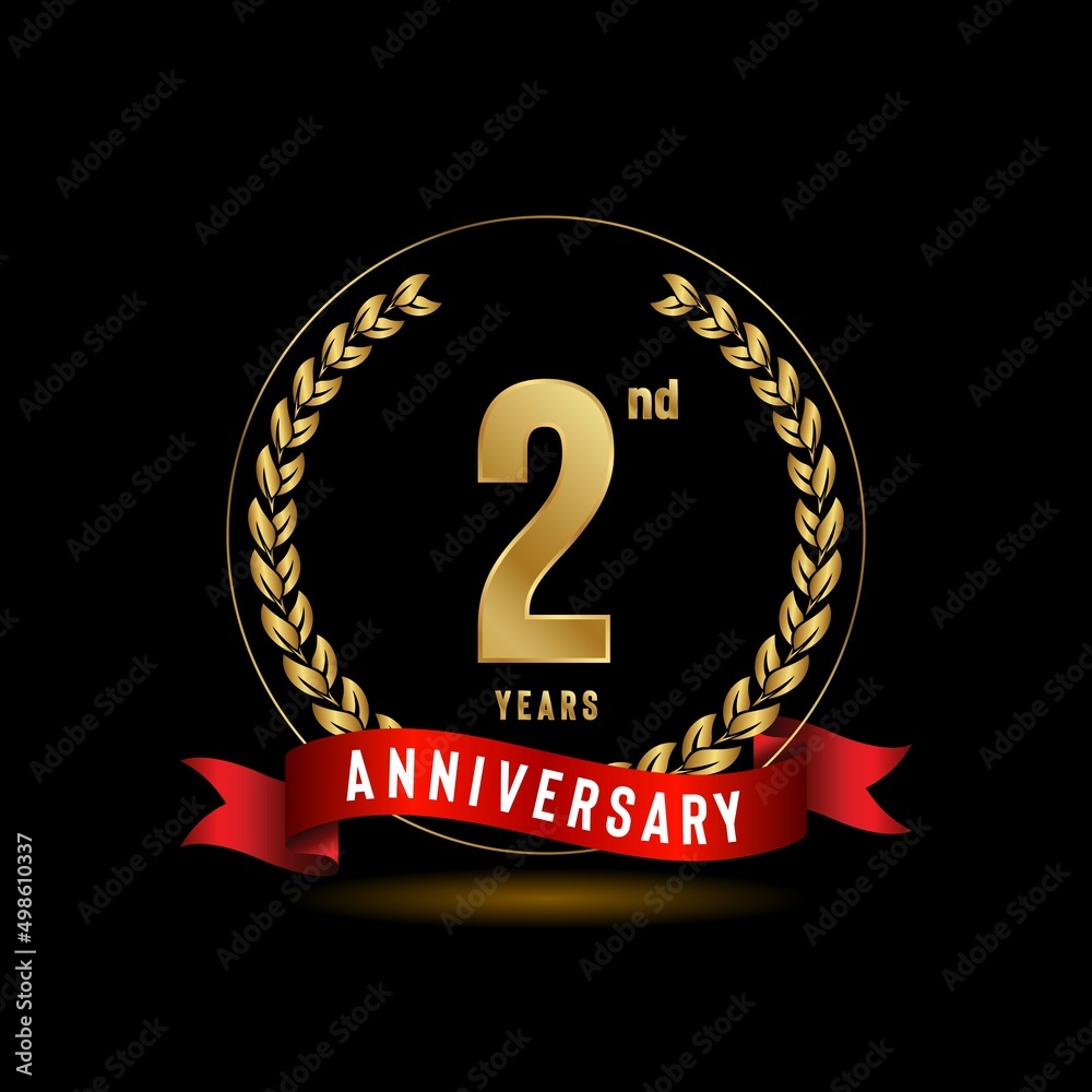 2nd Anniversary logotype. Anniversary celebration template design for ...