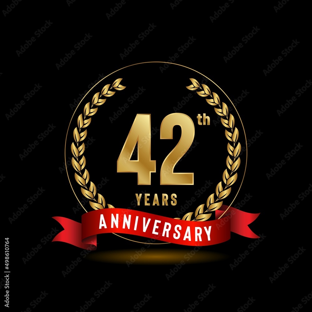 42th Anniversary logotype. Anniversary celebration template design for ...