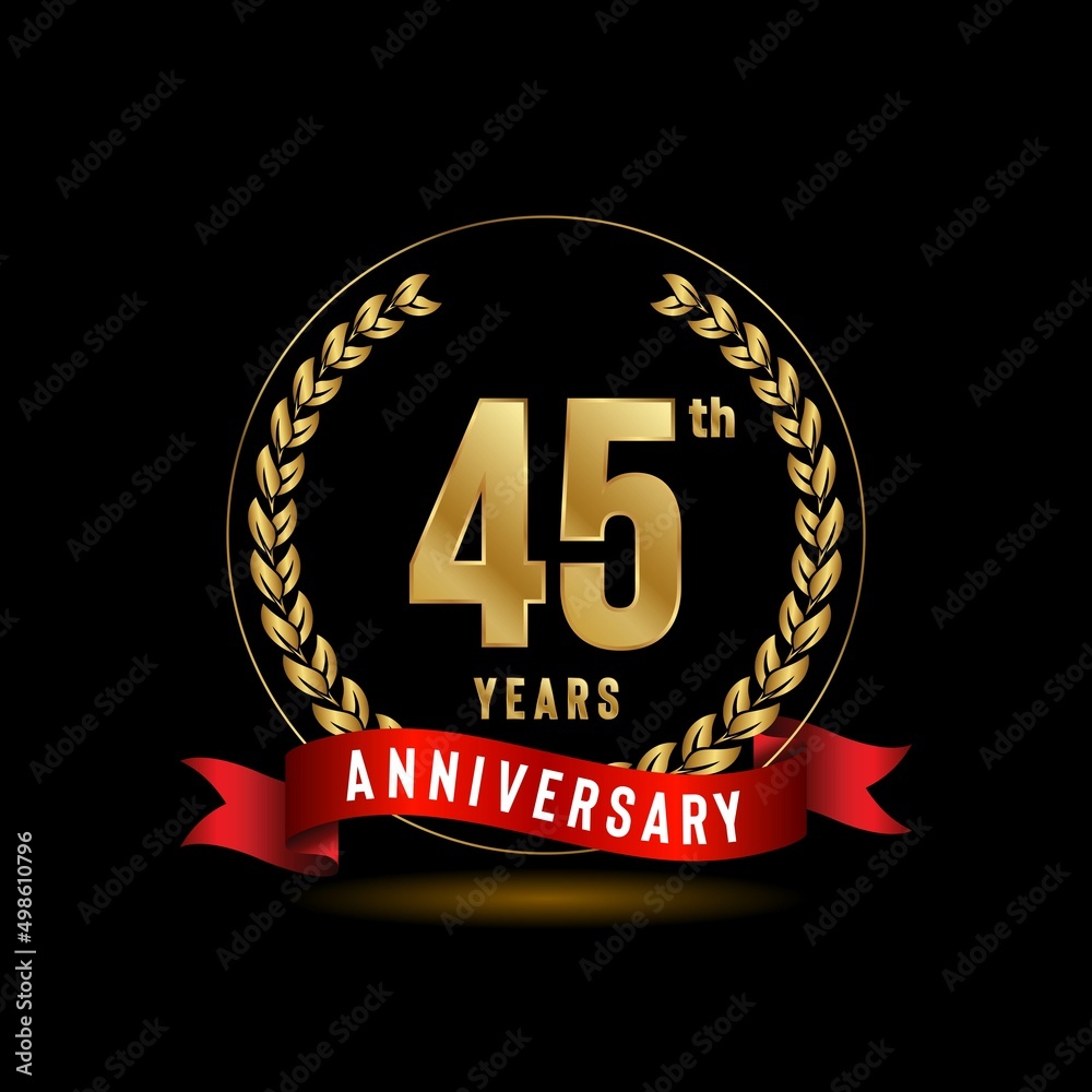 45th Anniversary logotype. Anniversary celebration template design for ...