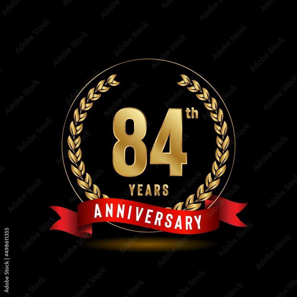 84th Anniversary logotype. Anniversary celebration template design for ...