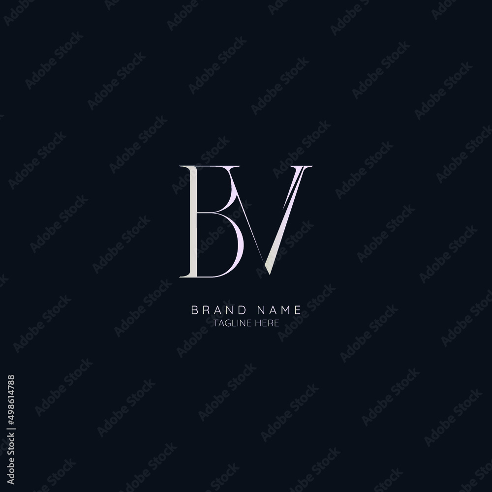 Abstract initial BV letter icon logo Stock Vector | Adobe Stock