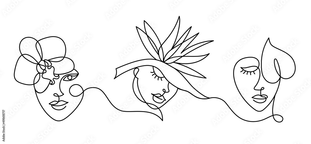 Face Of An Abstract Woman With Colorful Shapes In A Modern Abstract