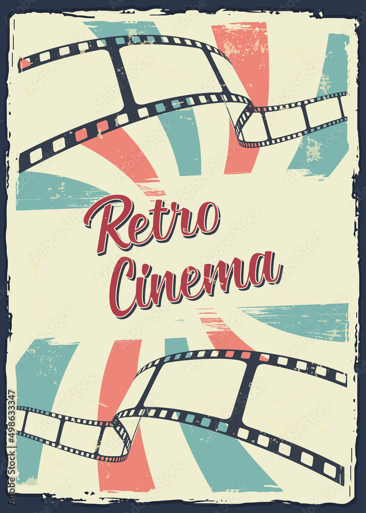 Movie cinema festival poster and text on old paper textured. Vintage ...