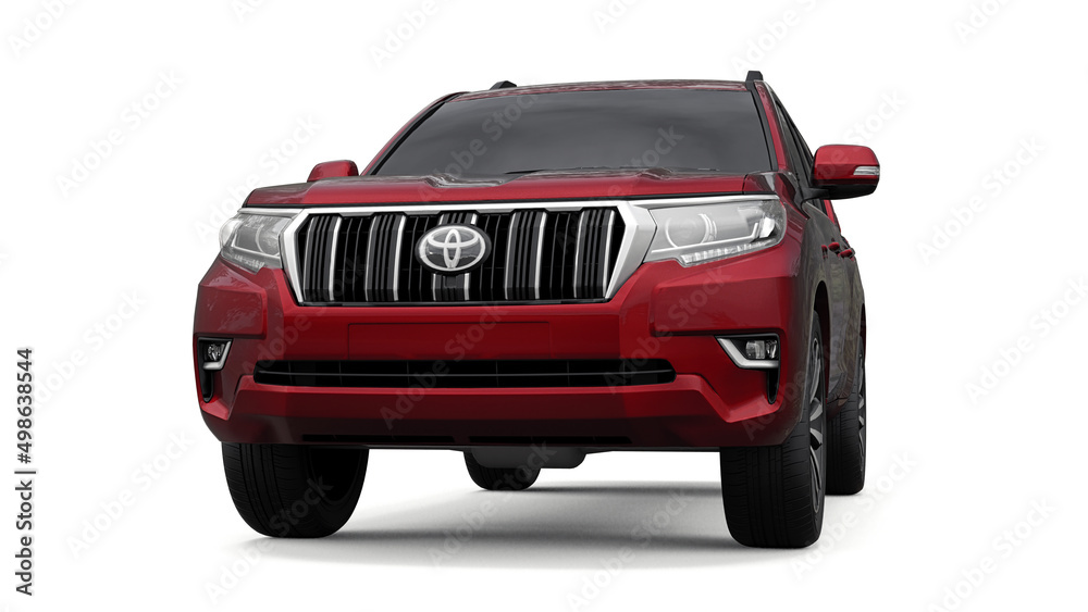 Red Toyota Land Cruiser Prado