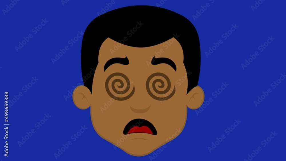 Loop animation of the face of a hypnotized man with eyes in the form of ...