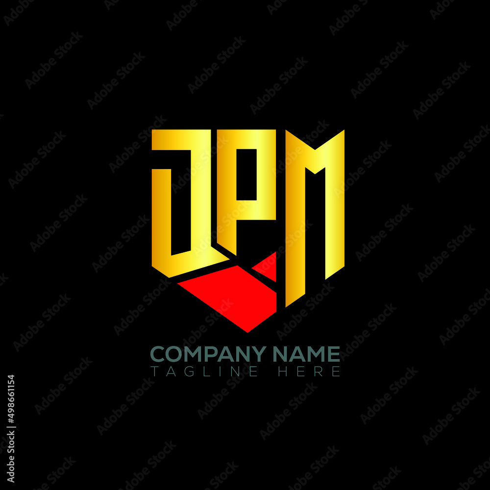 DPM letter logo design on black background.DPM creative initials letter ...