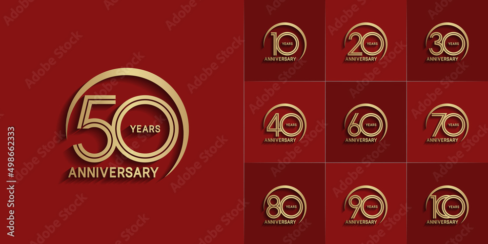 set of anniversary premium collection golden color can be use for ...