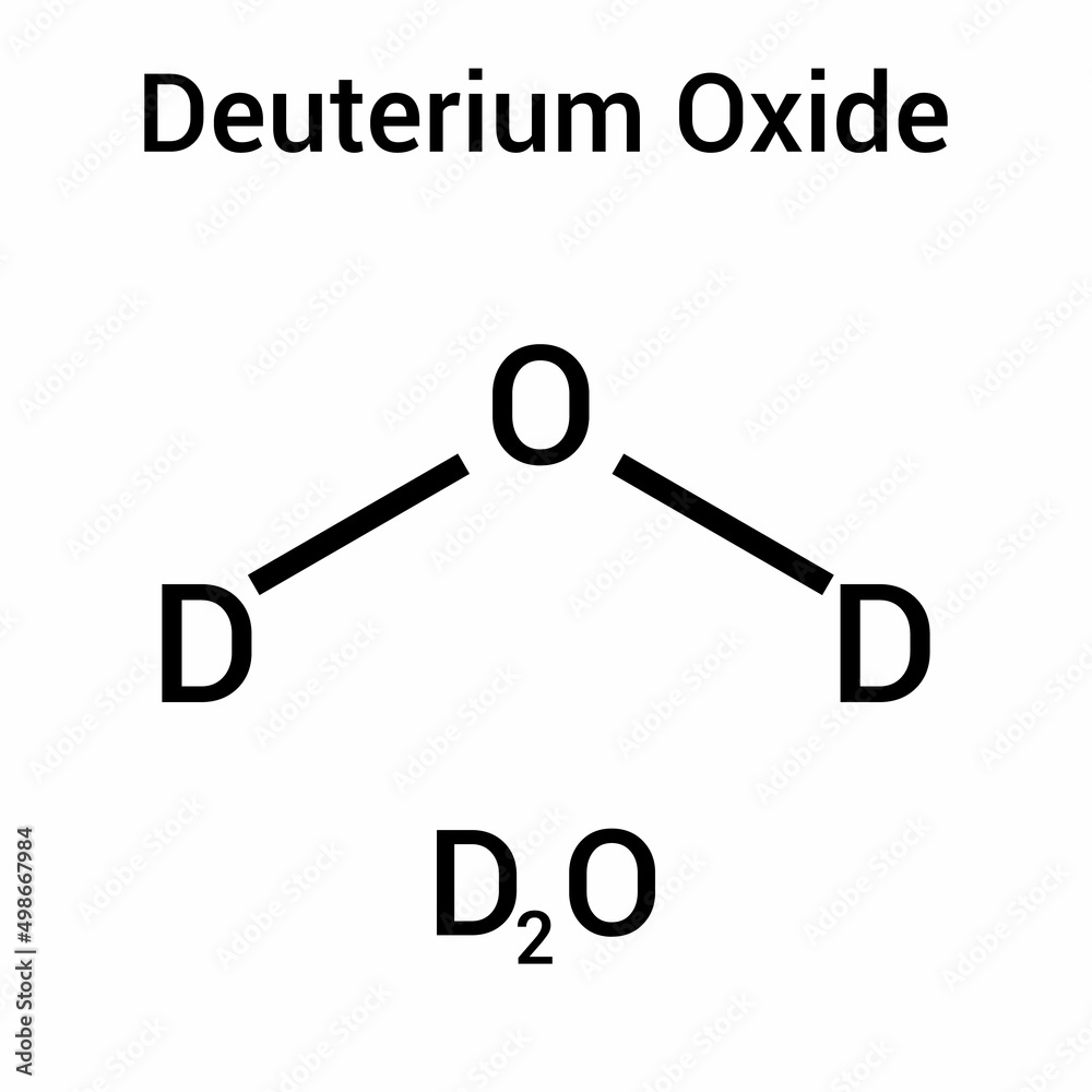 chemical structure of deuterium oxide (D2O) Stock Vector | Adobe Stock