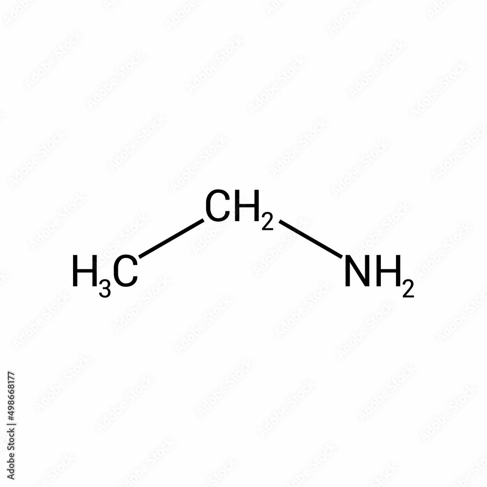 chemical structure of Ethylamine (C2H7N) Stock Vector | Adobe Stock