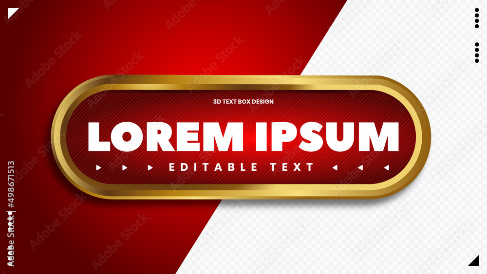 Maroon red vector realistic 3d text box with editable text Stock Vector ...