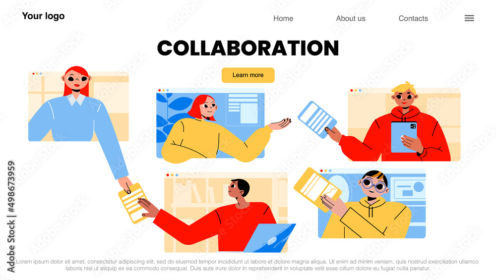 Collaboration banner. Concept of business partnership, teamwork ...
