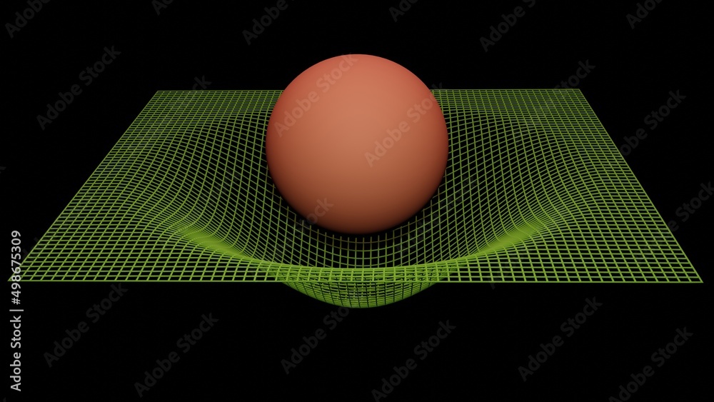Massive stellar object warps fabric of space. Object curving spacetime ...