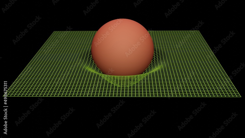 Massive stellar object warps fabric of space. Object curving spacetime ...