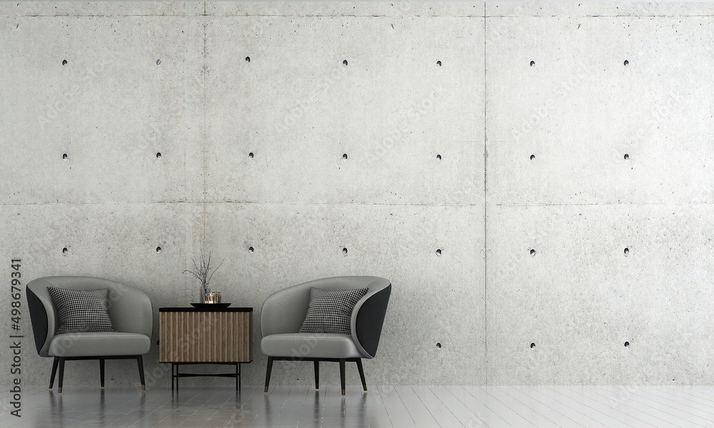 The loft living room design interior and mock up furniture decoration ...