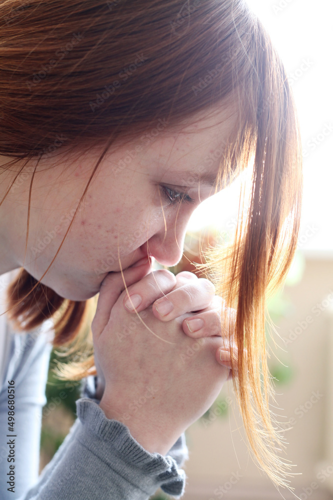 Teen girl is crying Stock Photo | Adobe Stock