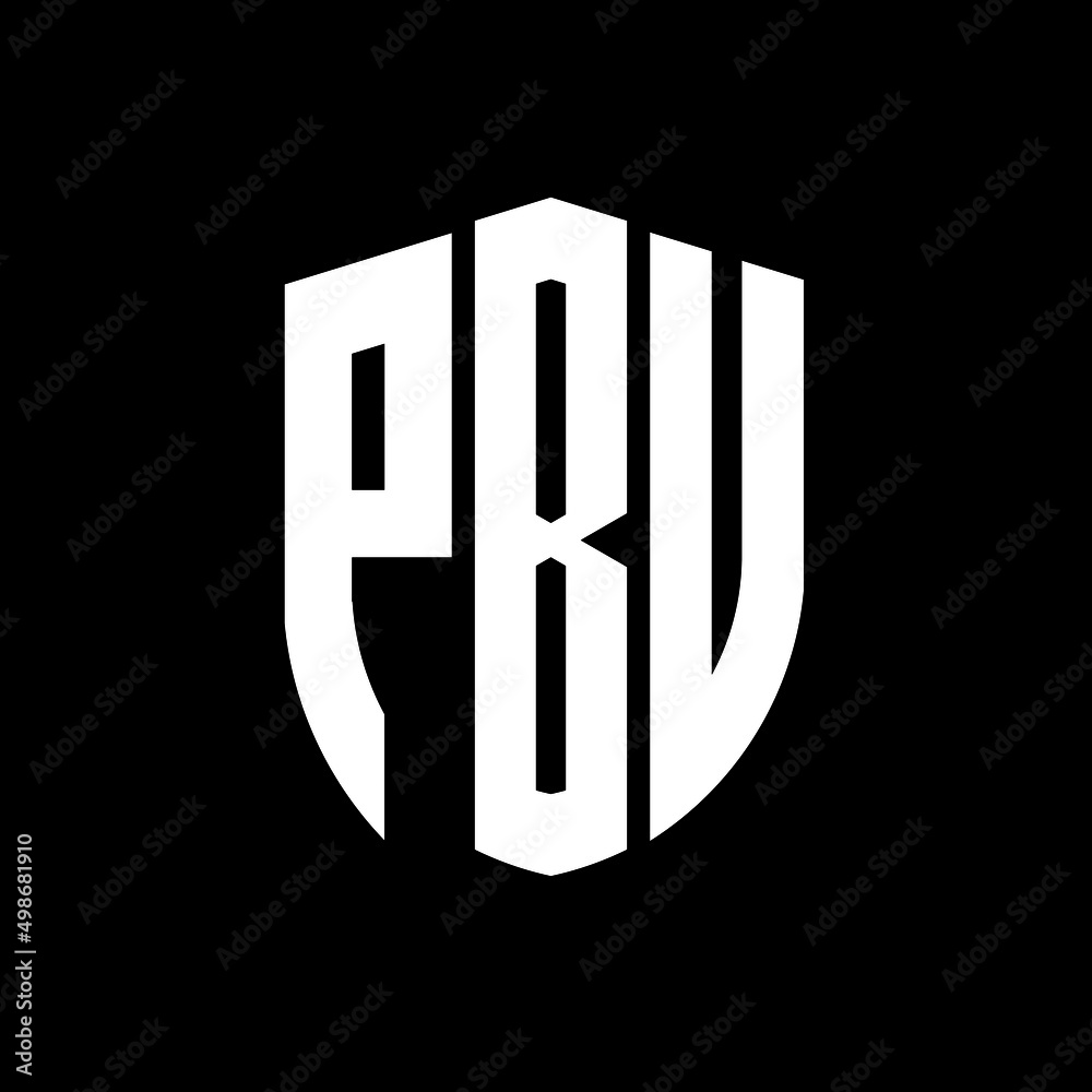 PBV letter logo design. PBV modern letter logo with black background ...