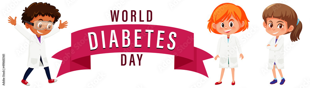 Poster design for world diabetes day with kids Stock Vector | Adobe Stock