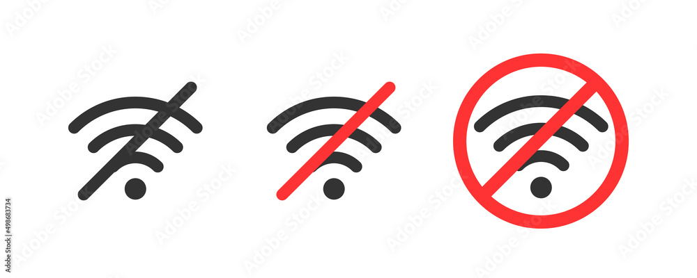 Failure wifi icon. Offline symbol. No Internet connection icon. Simple ...