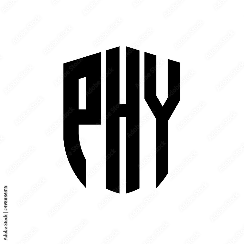 PHY letter logo design. PHY modern letter logo with black background ...