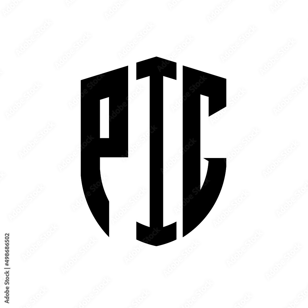 PIG letter logo design. PIG modern letter logo with black background ...