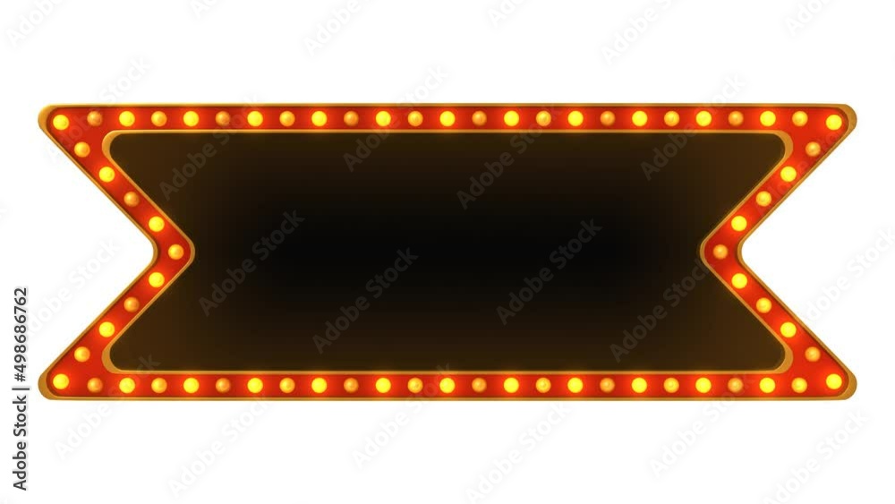 Red marquee light board sign retro on white background. 3d rendering ...
