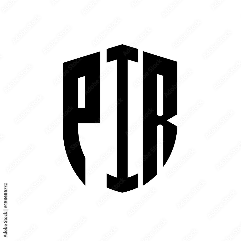 PIR letter logo design. PIR modern letter logo with black background ...
