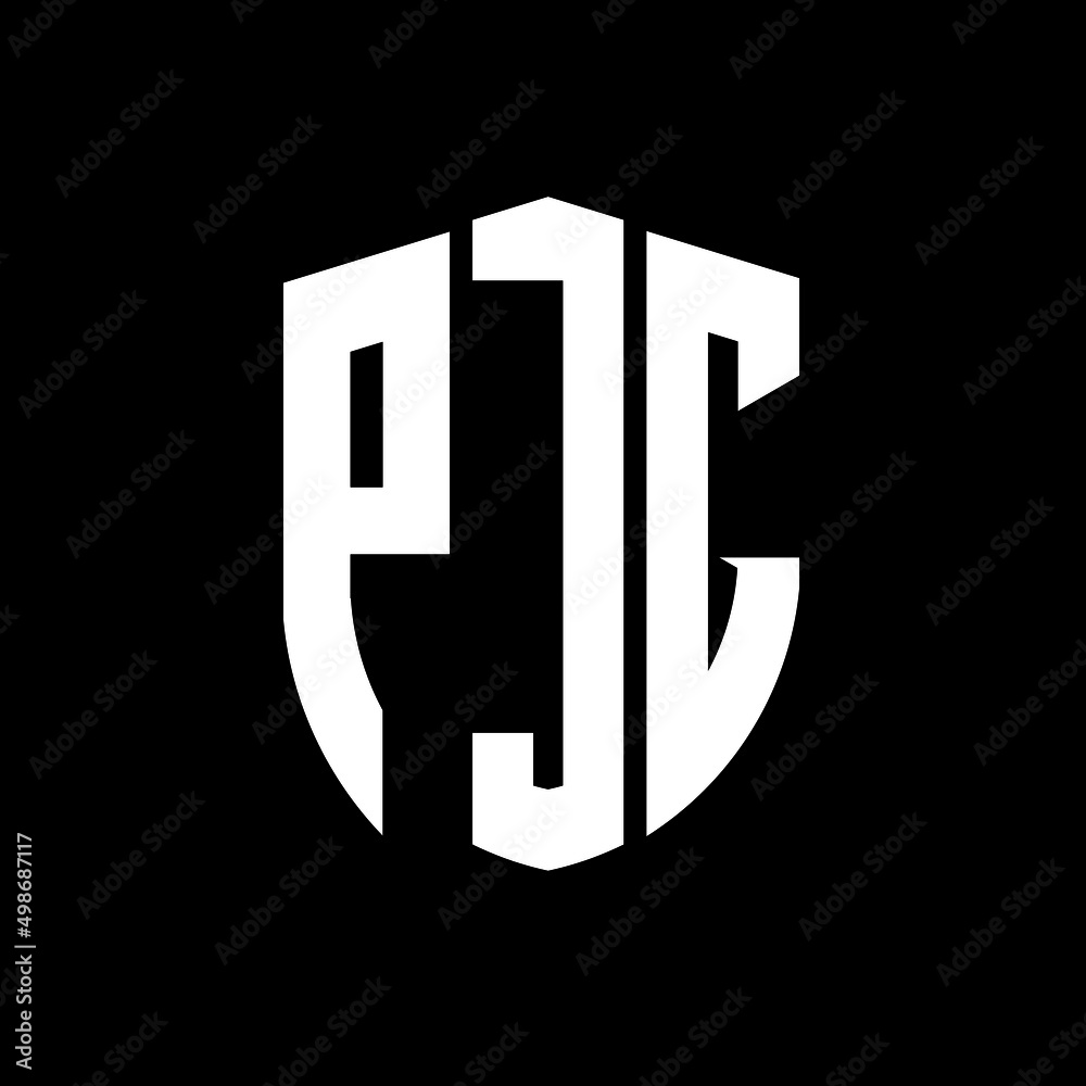 PJG letter logo design. PJG modern letter logo with black background ...