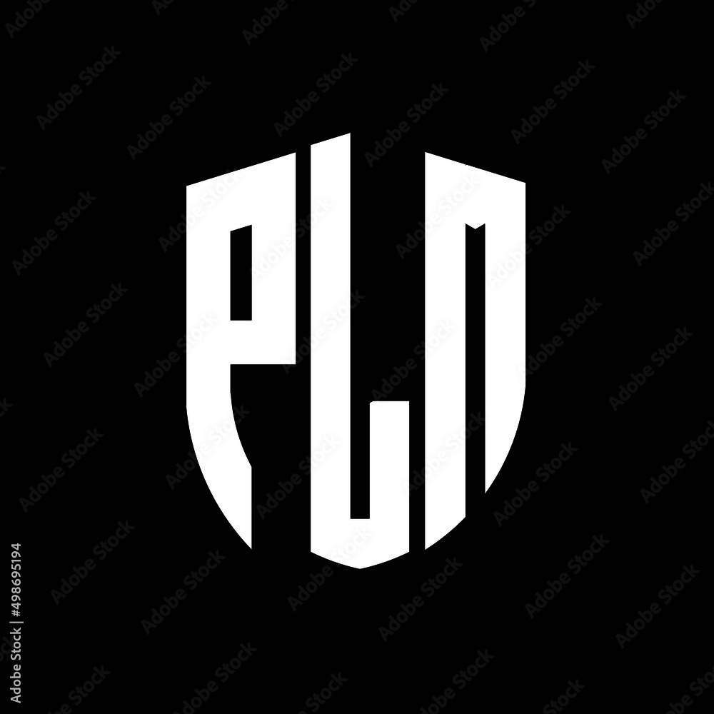PLM letter logo design. PLM modern letter logo with black background ...