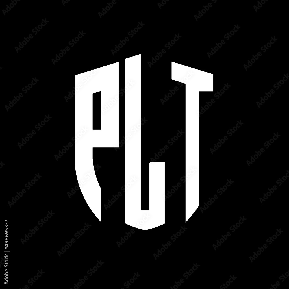 PLT letter logo design. PLT modern letter logo with black background ...