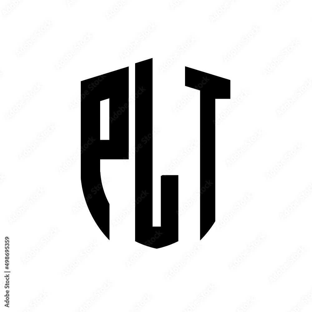 PLT letter logo design. PLT modern letter logo with black background ...