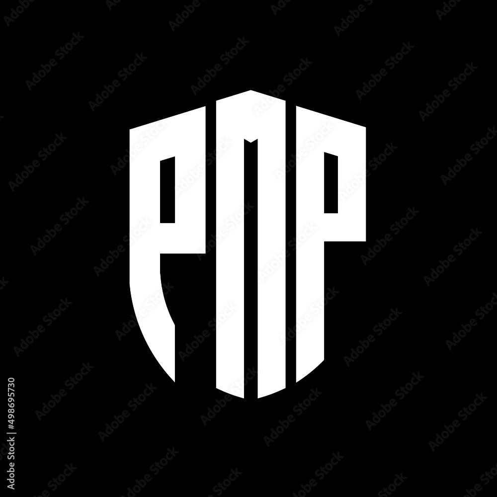 PMP letter logo design. PMP modern letter logo with black background ...