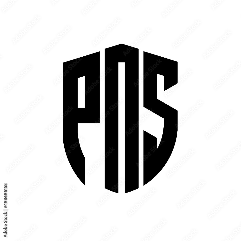 PNS letter logo design. PNS modern letter logo with black background ...