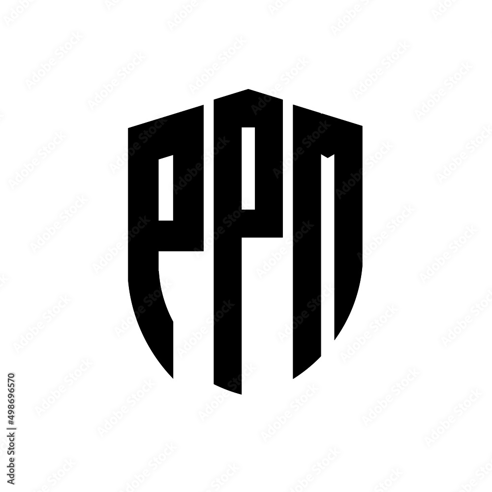 PPM letter logo design. PPM modern letter logo with black background ...
