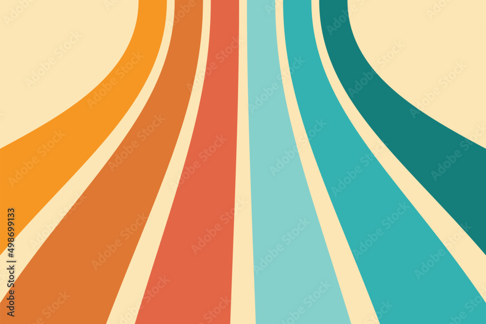 abstract stylish retro vintage era line frame illustration 1970 shapes ...