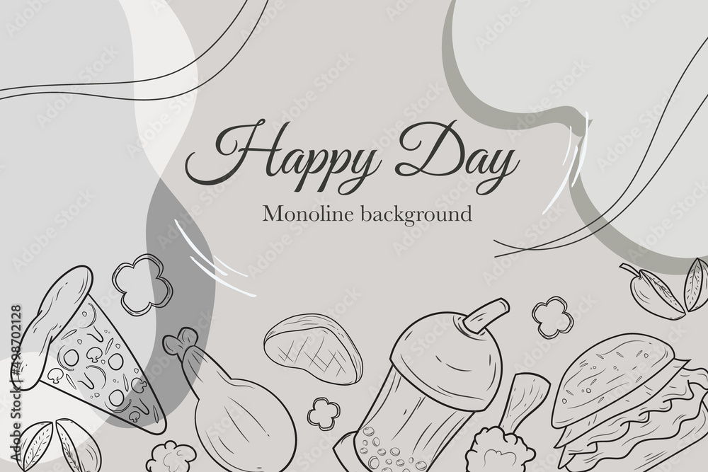 cute doodle food cartoon background card Stock Vector | Adobe Stock