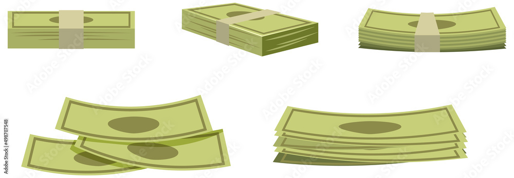 Money banknotes stack in cartoon style Stock Vector | Adobe Stock