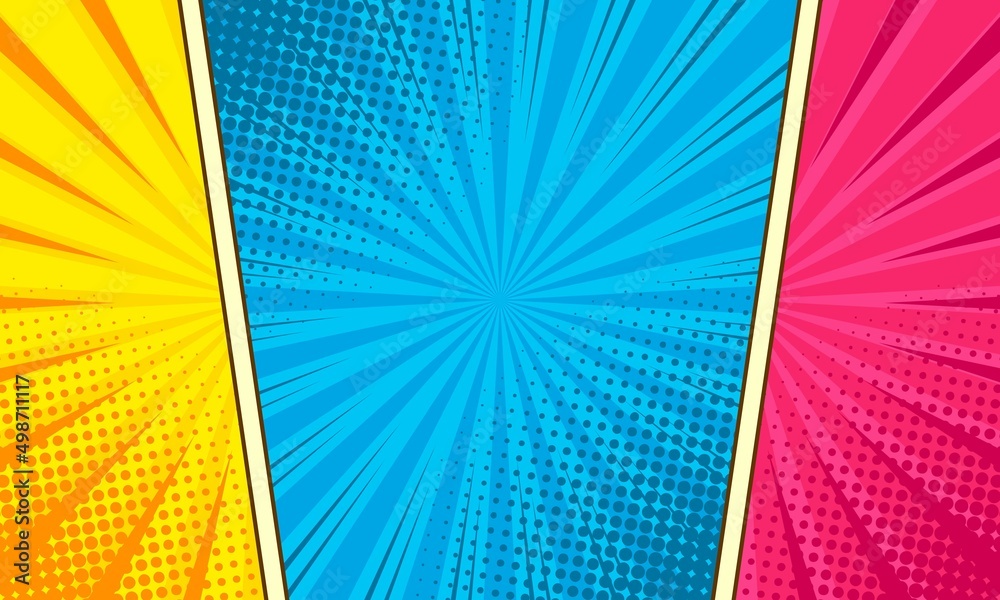 empty colorful comic cartoon background Stock Vector | Adobe Stock