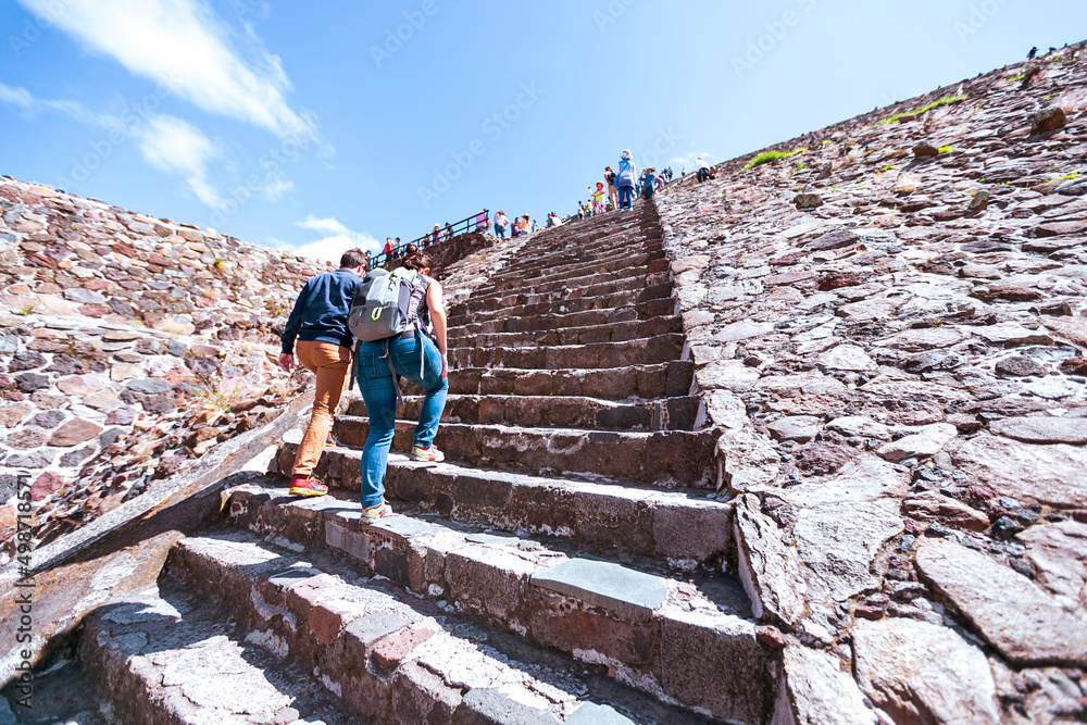 View of the pyramids of Teotihuacan, ancient city in Mexico, located in ...
