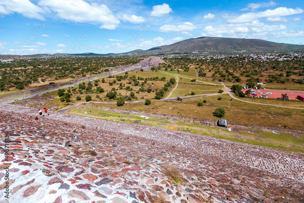 View of the pyramids of Teotihuacan, ancient city in Mexico, located in ...