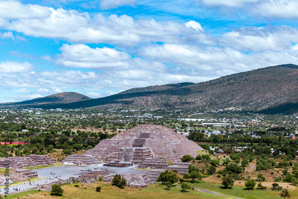 View of the pyramids of Teotihuacan, ancient city in Mexico, located in ...