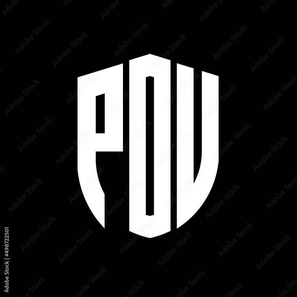 POU letter logo design. POU modern letter logo with black background ...