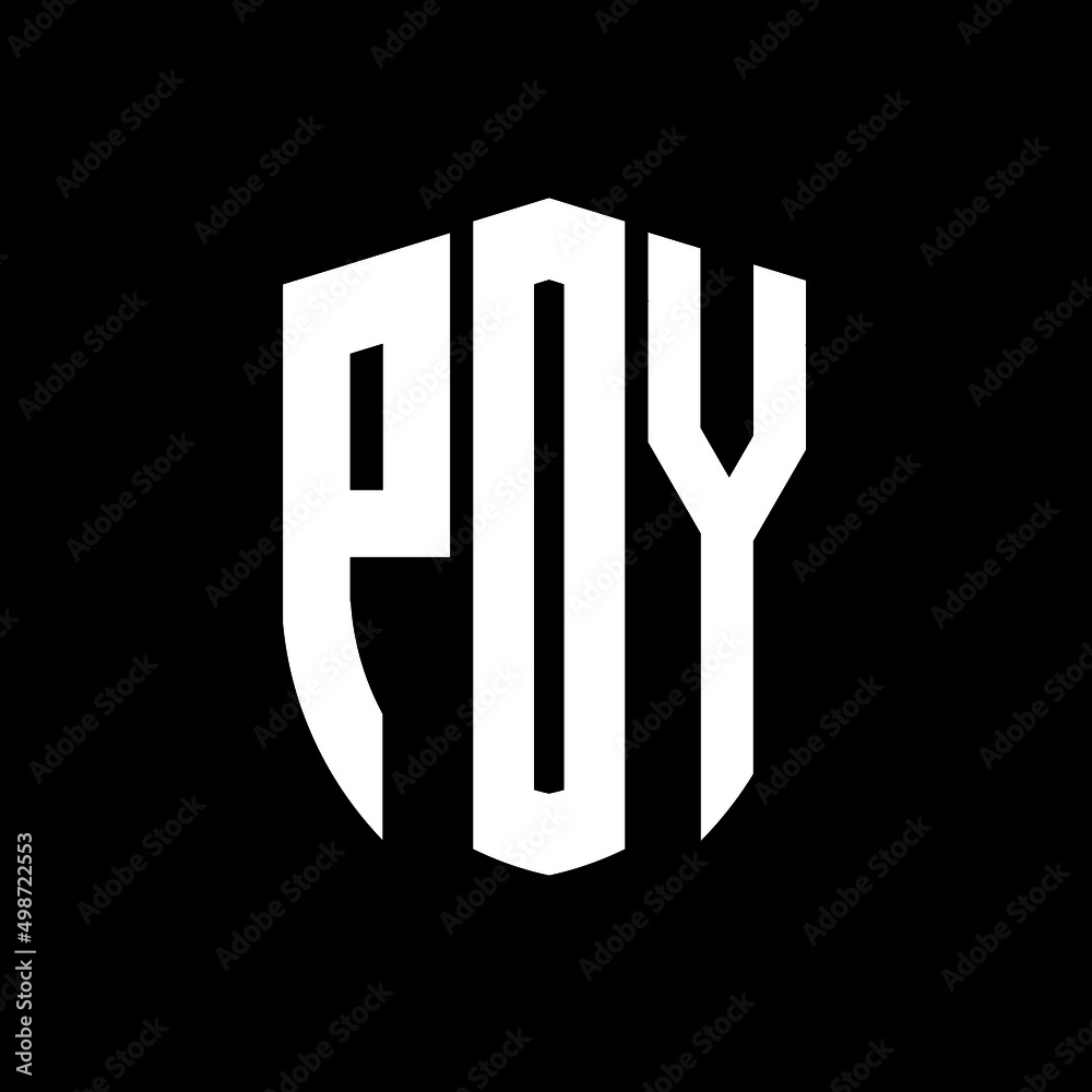 POY letter logo design. POY modern letter logo with black background ...