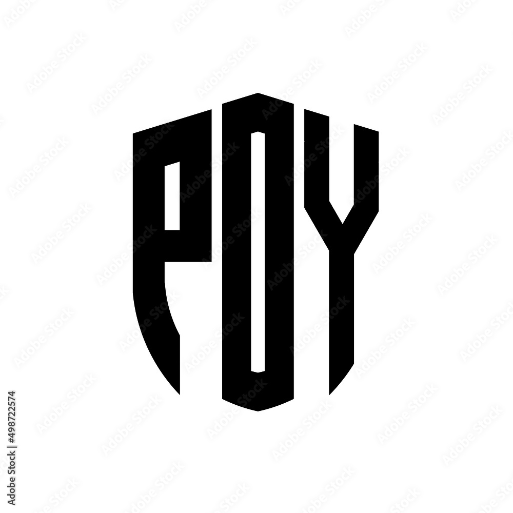 POY letter logo design. POY modern letter logo with black background ...